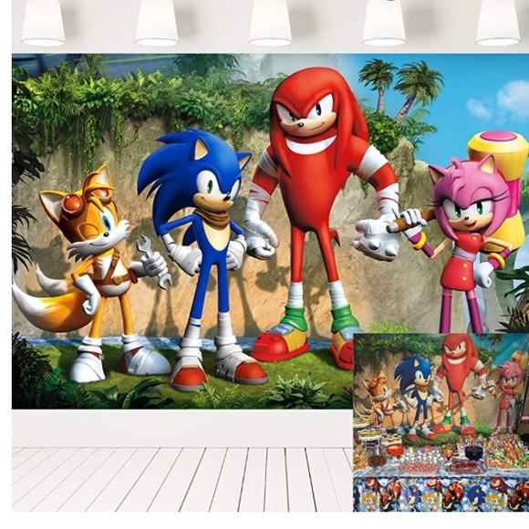 Party Supplies | 7x5ft Multicolor Cartoon Sonic Boom Backdrop For Kids ...